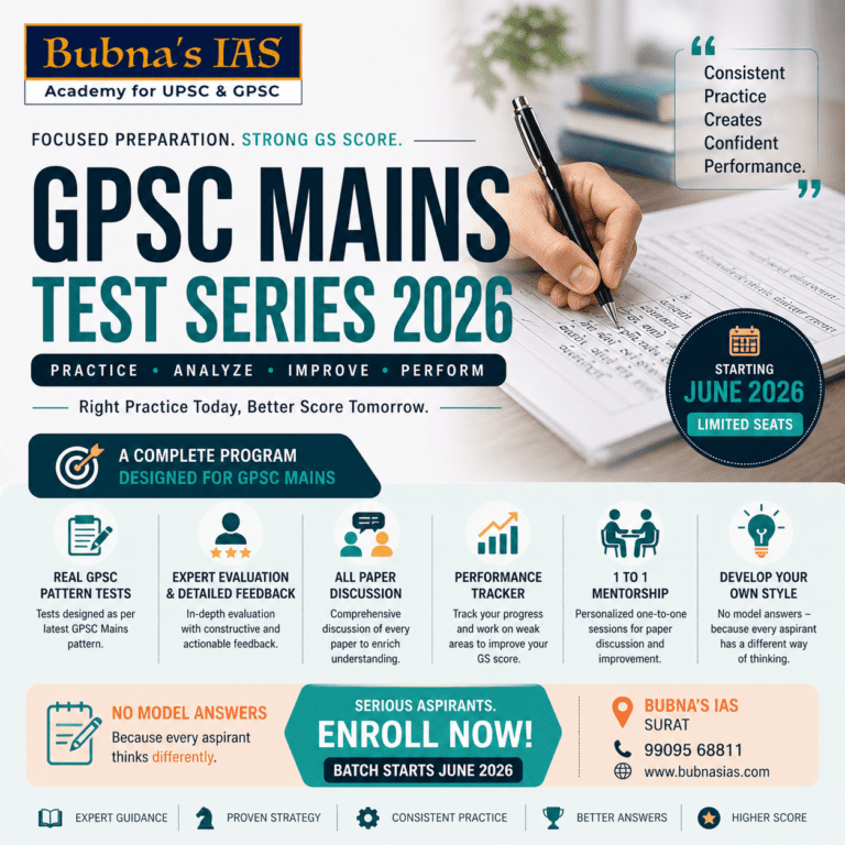 GPSC Mains Free Gujarat Specific Material - BUBNA’s IAS